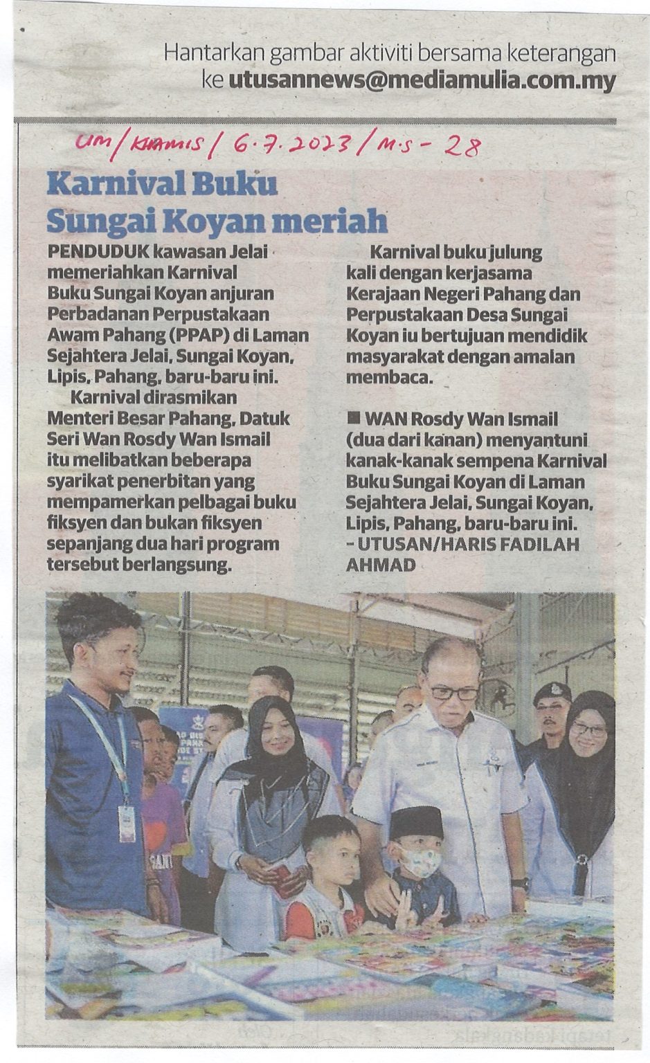 Keratan Akhbar - PERBADANAN PERPUSTAKAAN AWAM PAHANG